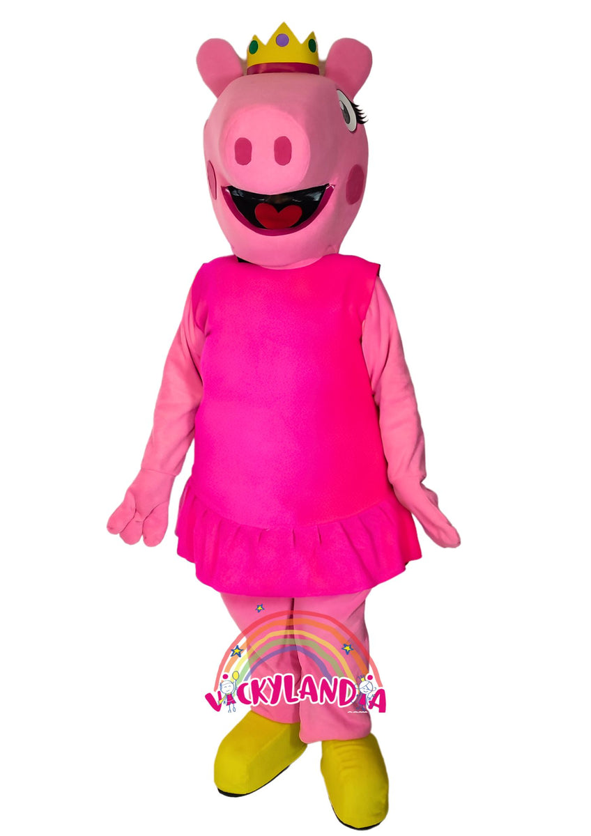 Disfraz cabezón Cerdita Divertida Rosa - Vickylandia.com