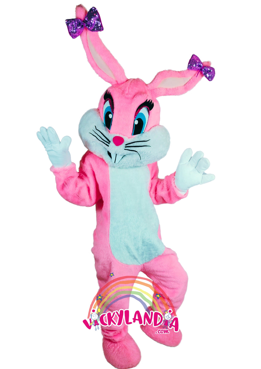 Disfraz cabezón Coneja Rosa - Vickylandia.com