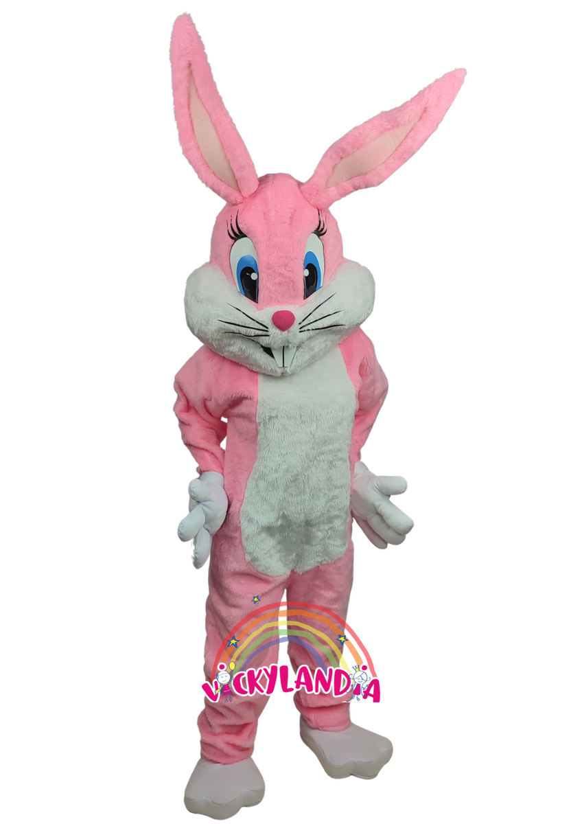 Disfraz cabezón Coneja Rosa - Vickylandia.com